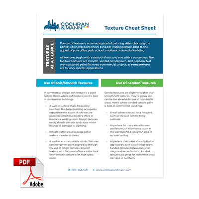 Commercial Paint Texturing Cheat Sheet